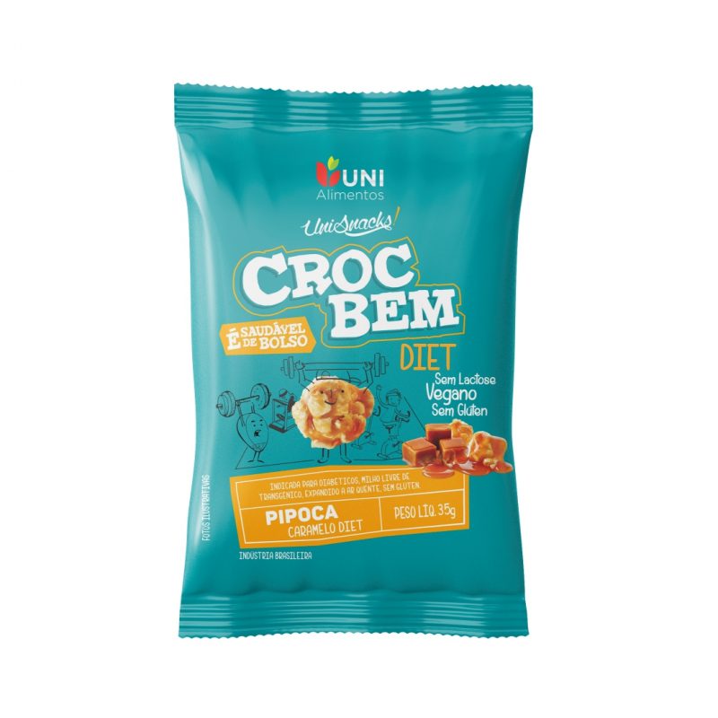 Pipoca Croc Bem caramelo diet 12g | Caixa com 100 unidades – Unidune ...